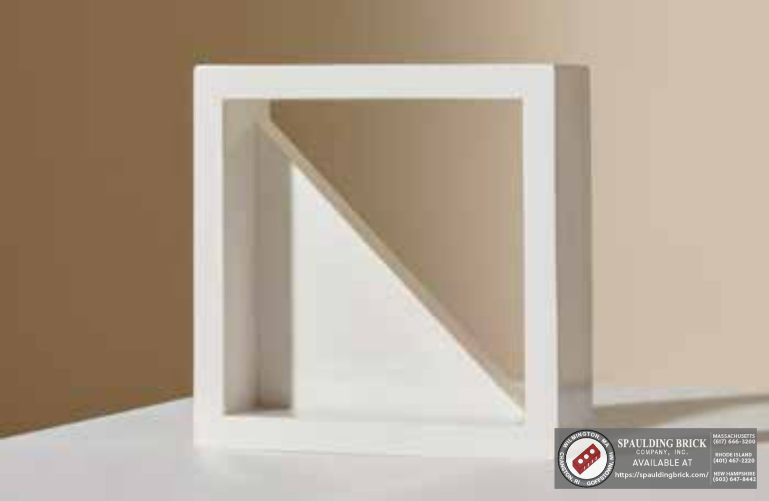 Glen-Gery White Glaze Kite Block - Spaulding Brick